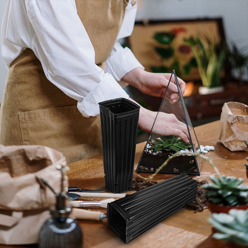 Entireivity 60pcs Plastic Tree Pots Thickened Plant Deep Nursery Cup ...