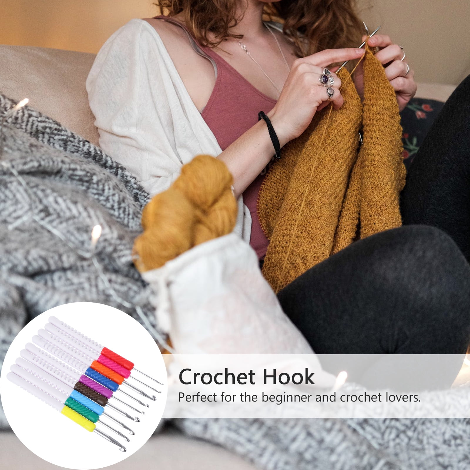 Entireivity 9pcs Practical Knitting Tools Crochet Hook Sweater DIY ...