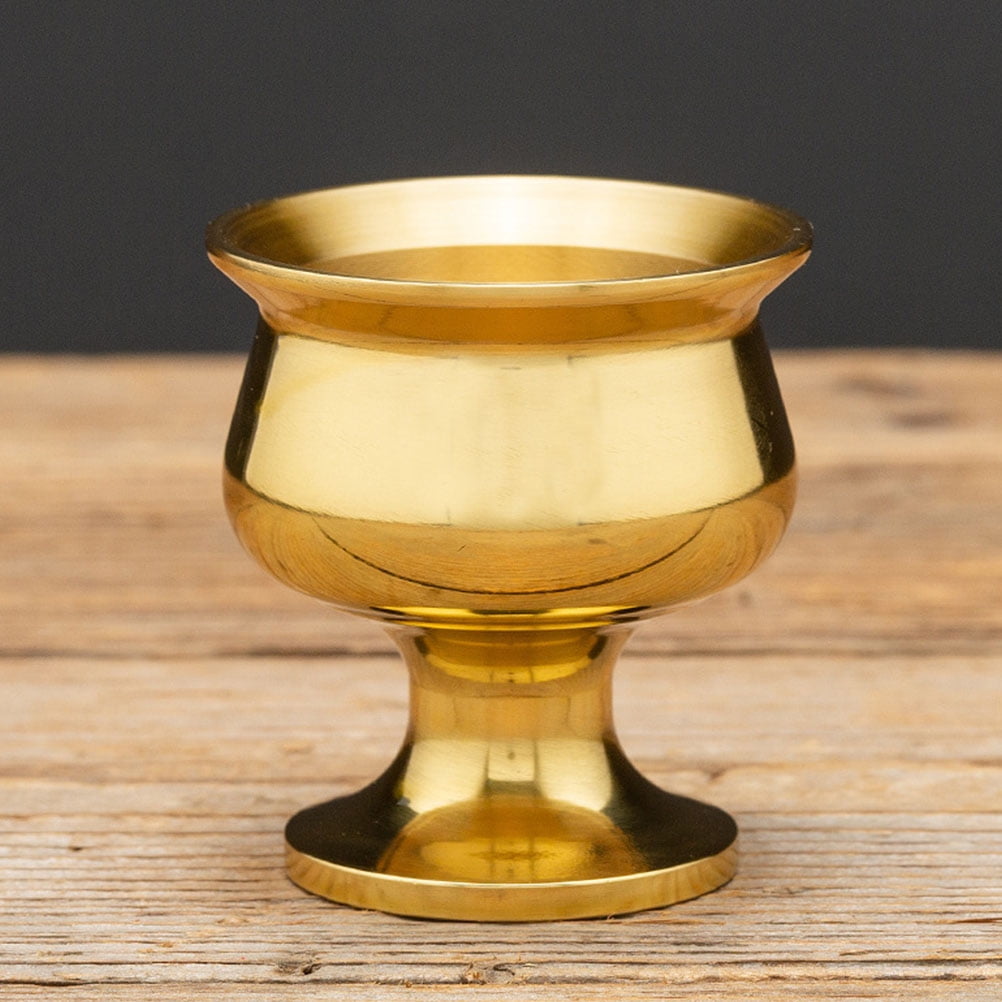 Raindrops Temple Worship Brass Cup Golden 1Set 2.0x1.9x1.9in - Walmart.com