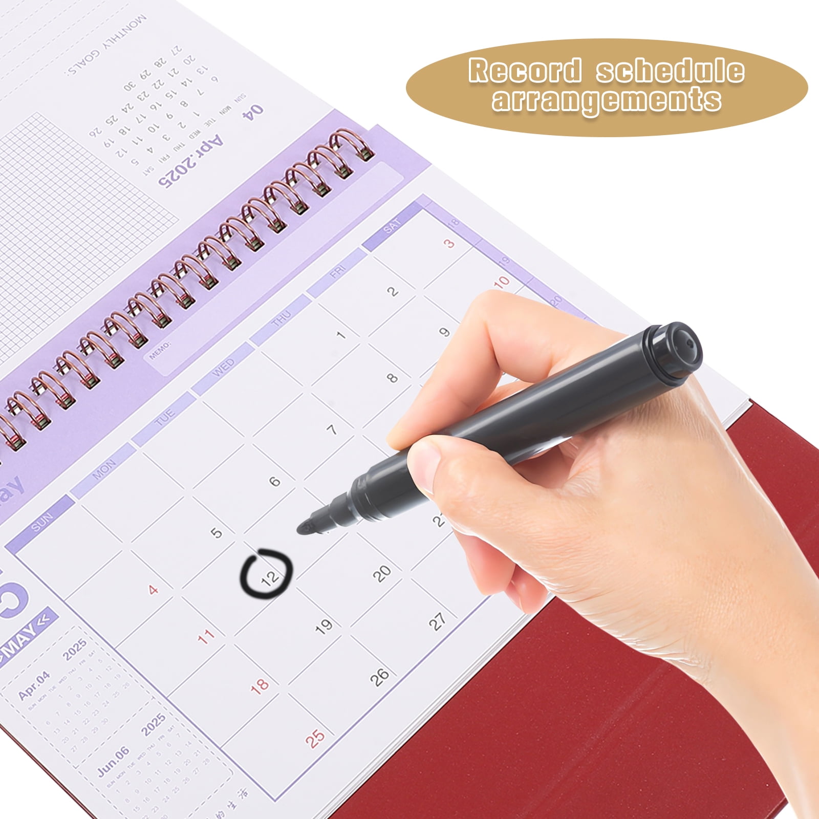 Entireivity Desktop Calendar Paper Calendar Decor Portable Calendar ...
