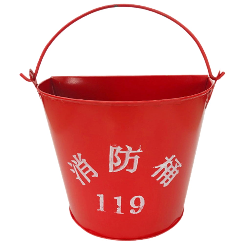 Raindrops Fire Emergency Bucket Red Iron 1Pcs 10.5X8.2X6.6In - Walmart.com