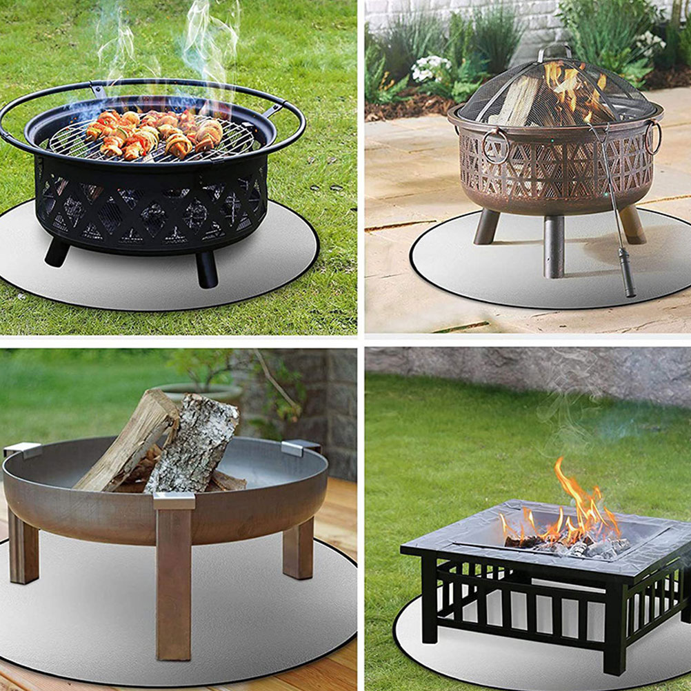 Entireivity Fire Pit Floor Protector Camping Barbecue Fire Mat Grass ...