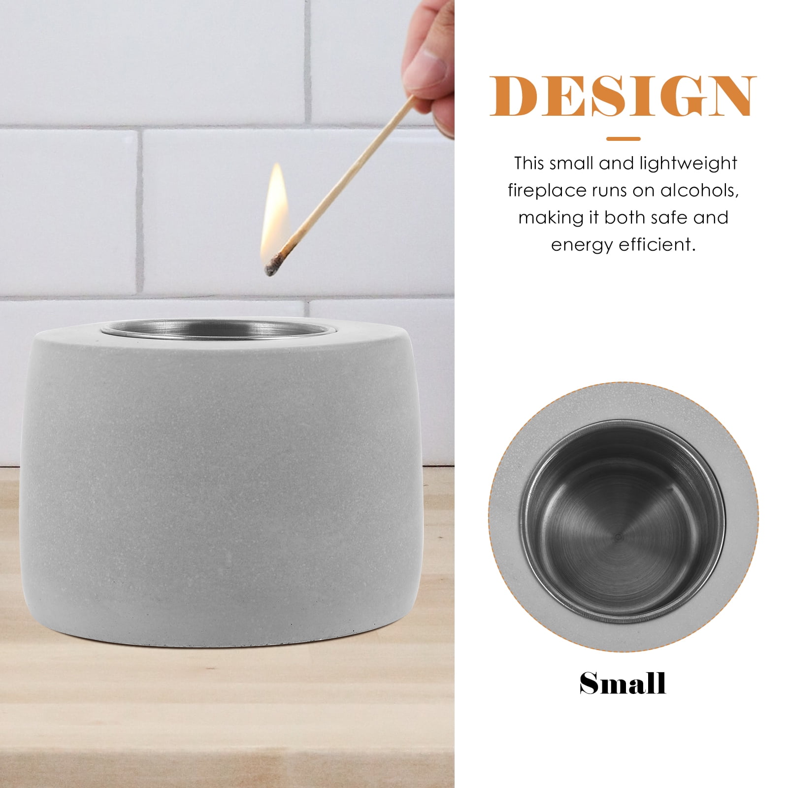 Entireivity Tabletop Fire Pit Mini Fire Pit Table Top Firepit Concrete ...