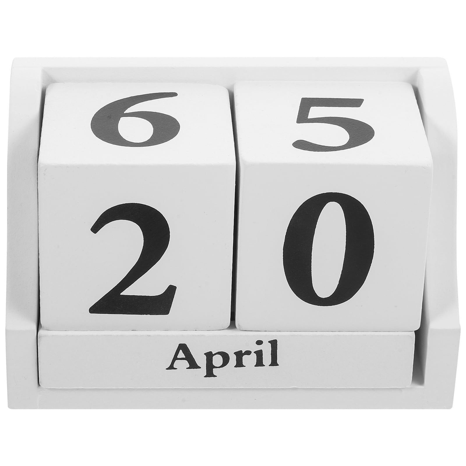 Entireivity Wooden Desk Calendar Block Calendar for Desk Perpetual ...