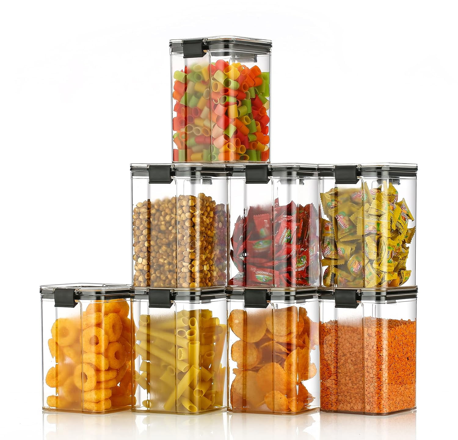 Entisia Airtight Containers for Kitchen Stylish Lock lid Square Shaped ...