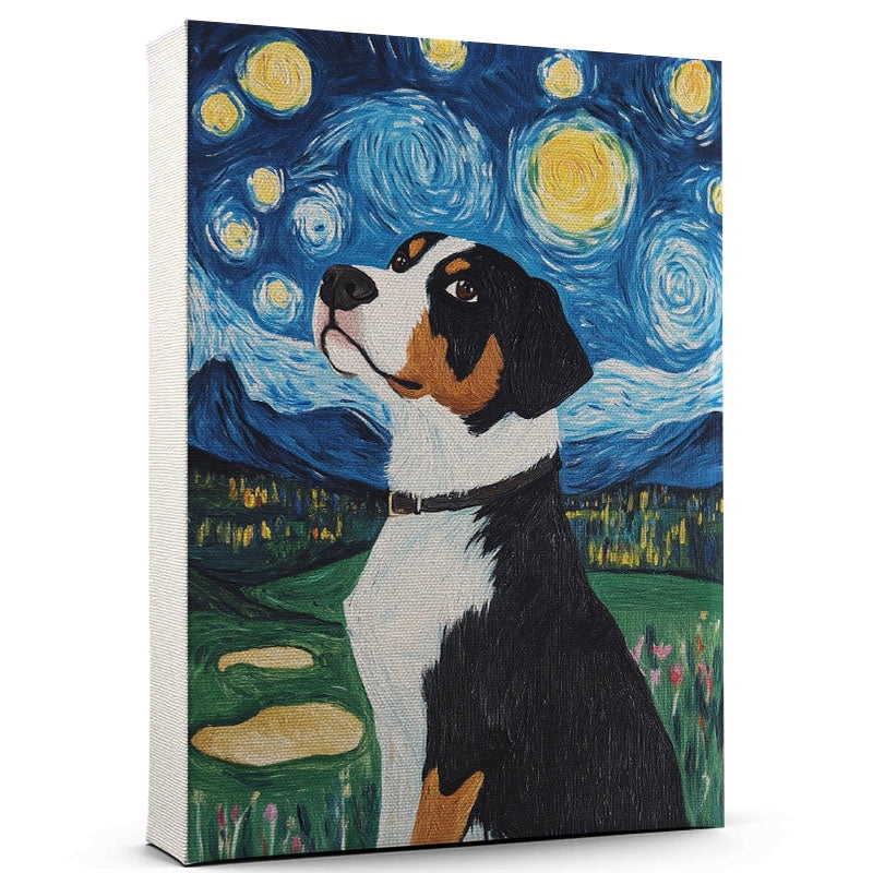 Entlebucher Mountain Cute Dog Golf Stretched Canvas Size 8x12 – Retro ...