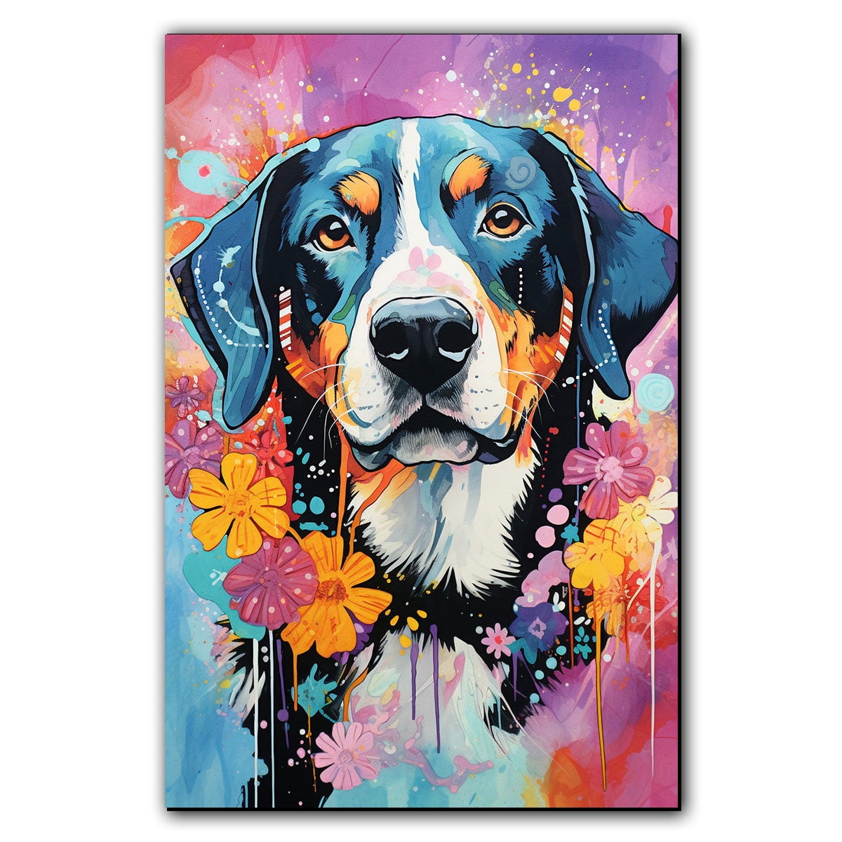 Entlebucher Mountain Dog Arts Canvas - Large Abstract Paintings ...