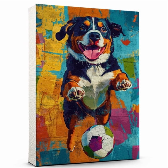 Entlebucher Mountain Dog Stretched Canvas Size 8x12 Soccer Canvas ...