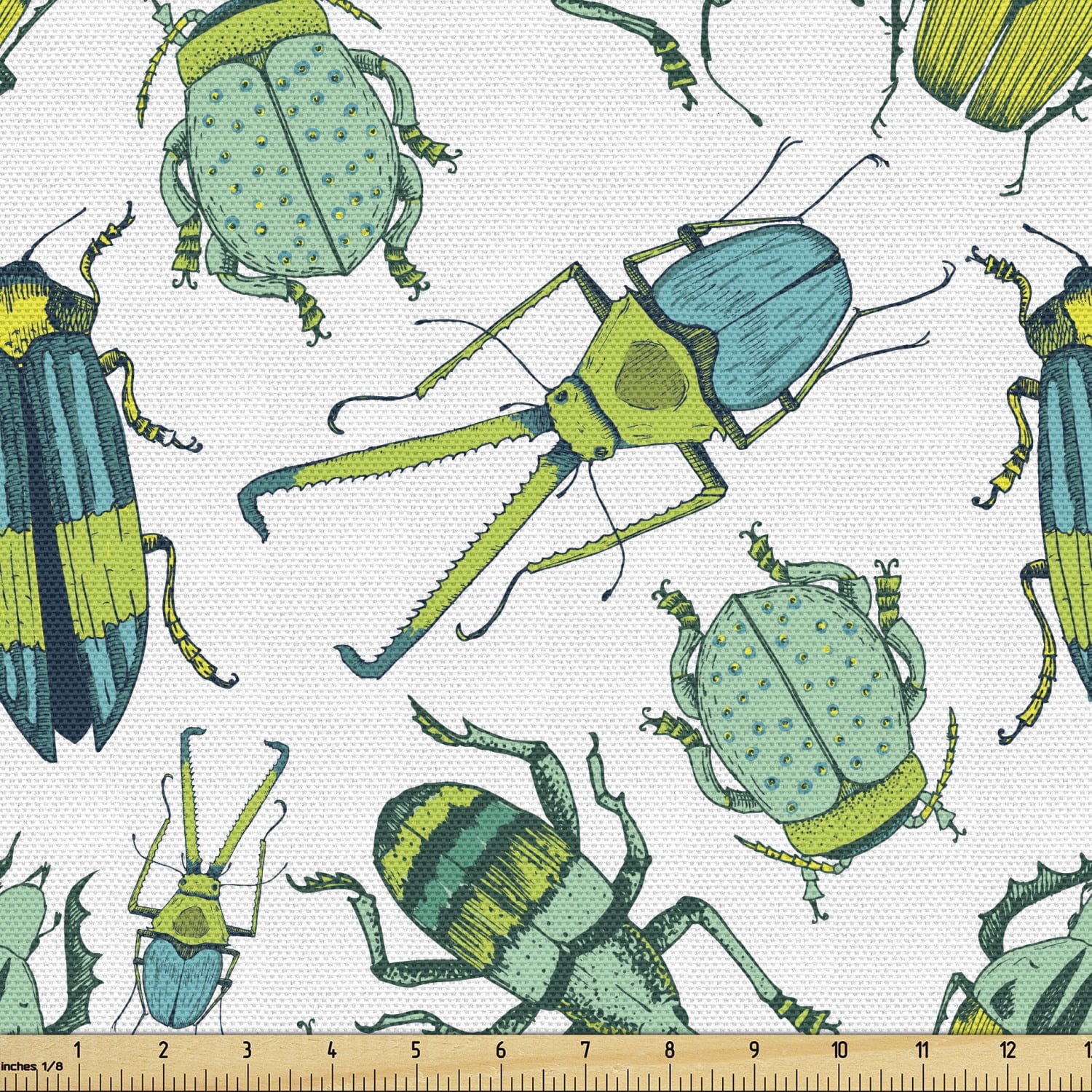 Ambesonne Entomology Fabric by the Yard Upholstery, High Detailed ...
