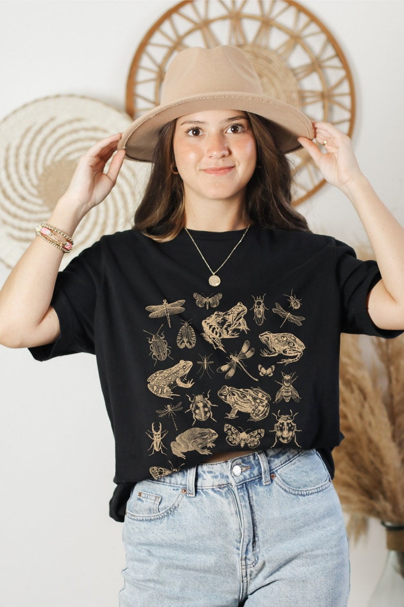 Entomology, Forestcore, Vintage Moth Shirt, Frog Shirt, Fairy Grunge ...