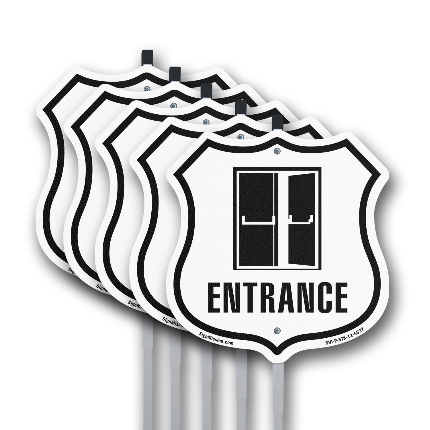 Entrance (5 Pack) 12 inch X 12 inch Shield Shaped Commercial Grade ...