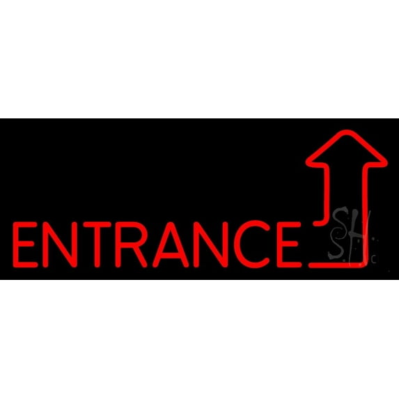 Entrance With Up Arrow Bar LED Neon Sign 13 x 32 - inches, Clear Edge ...