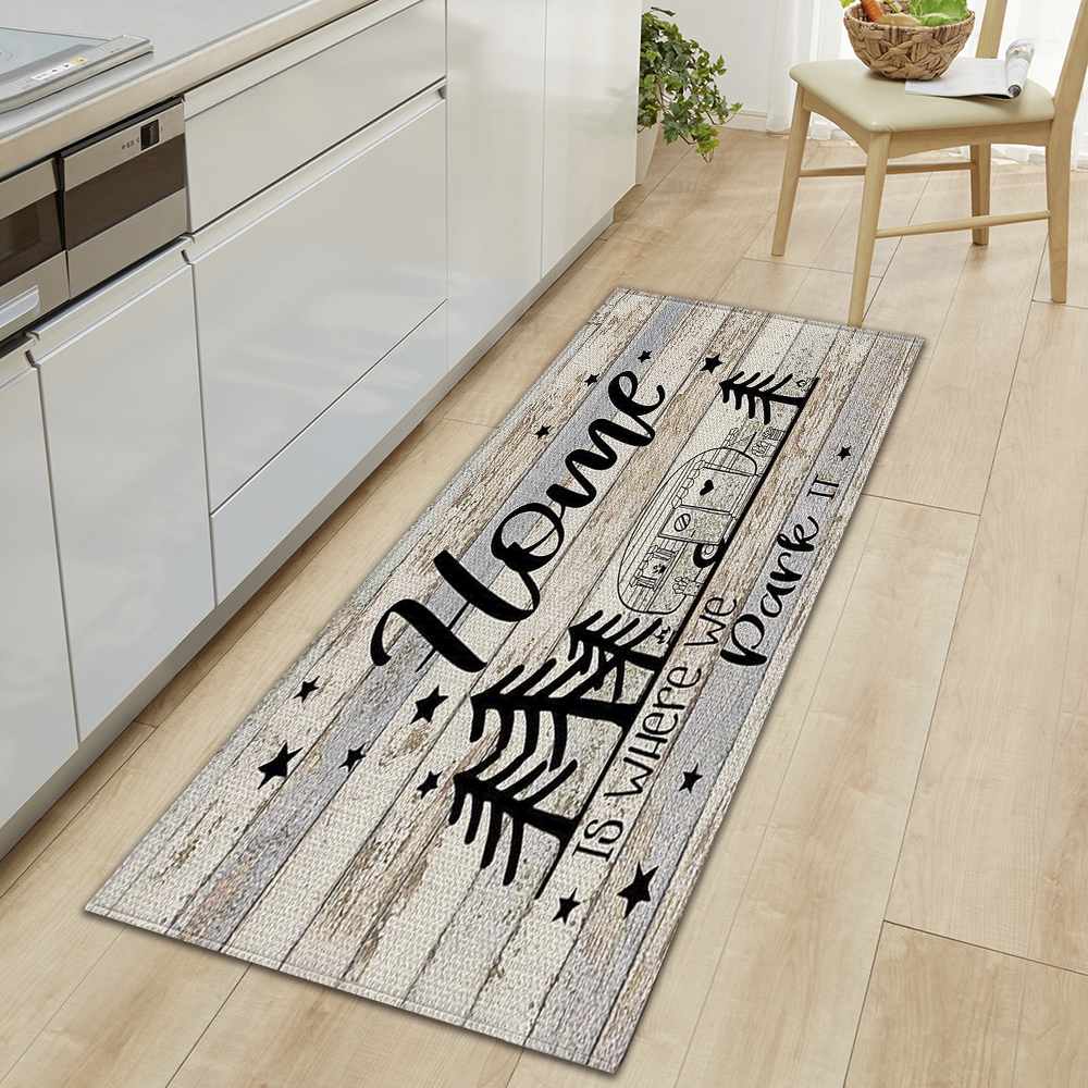 Entrance Doormat Kitchen Mat Hallway Wood Grain Bedroom Living Room ...