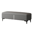 Entrance Hall Long Bench with Storage,Faux Leather Storage Ottoman Flip ...