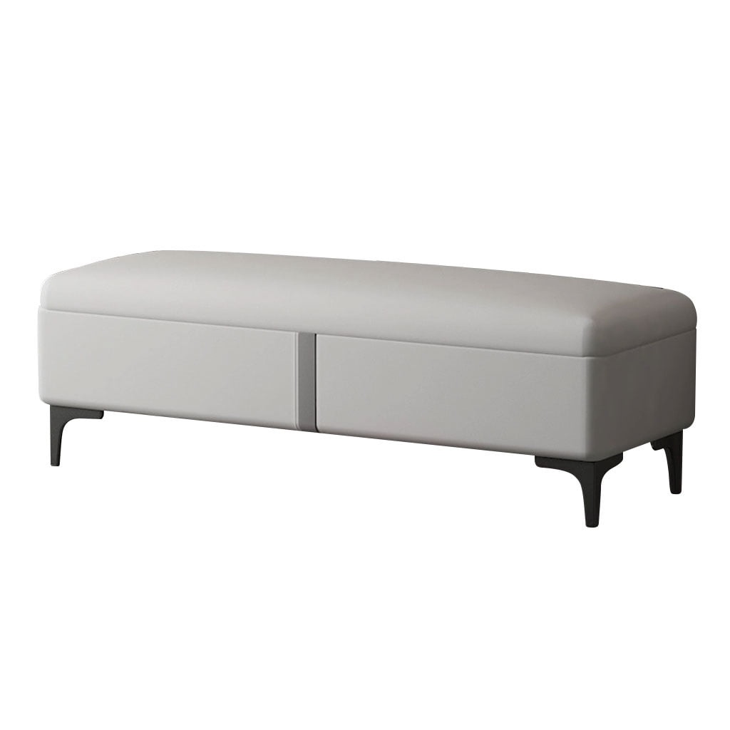 Entrance Hall Long Bench with Storage,Faux Leather Storage Ottoman Flip ...