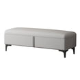 Entrance Hall Long Bench with Storage,Faux Leather Storage Ottoman Flip ...