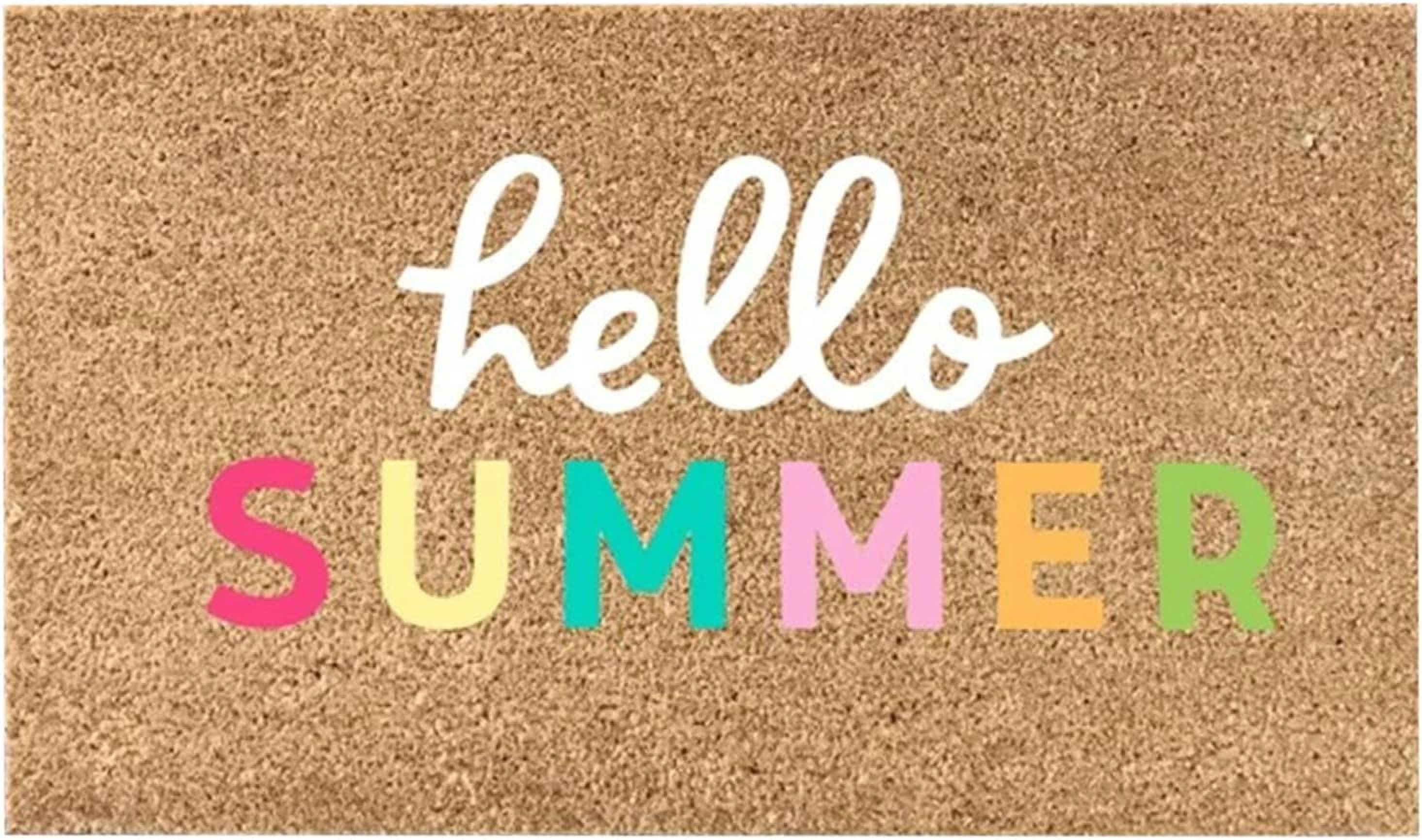 Entrance Low Profile Non Slip Rubber Back Mats for Floor Hello Summer ...