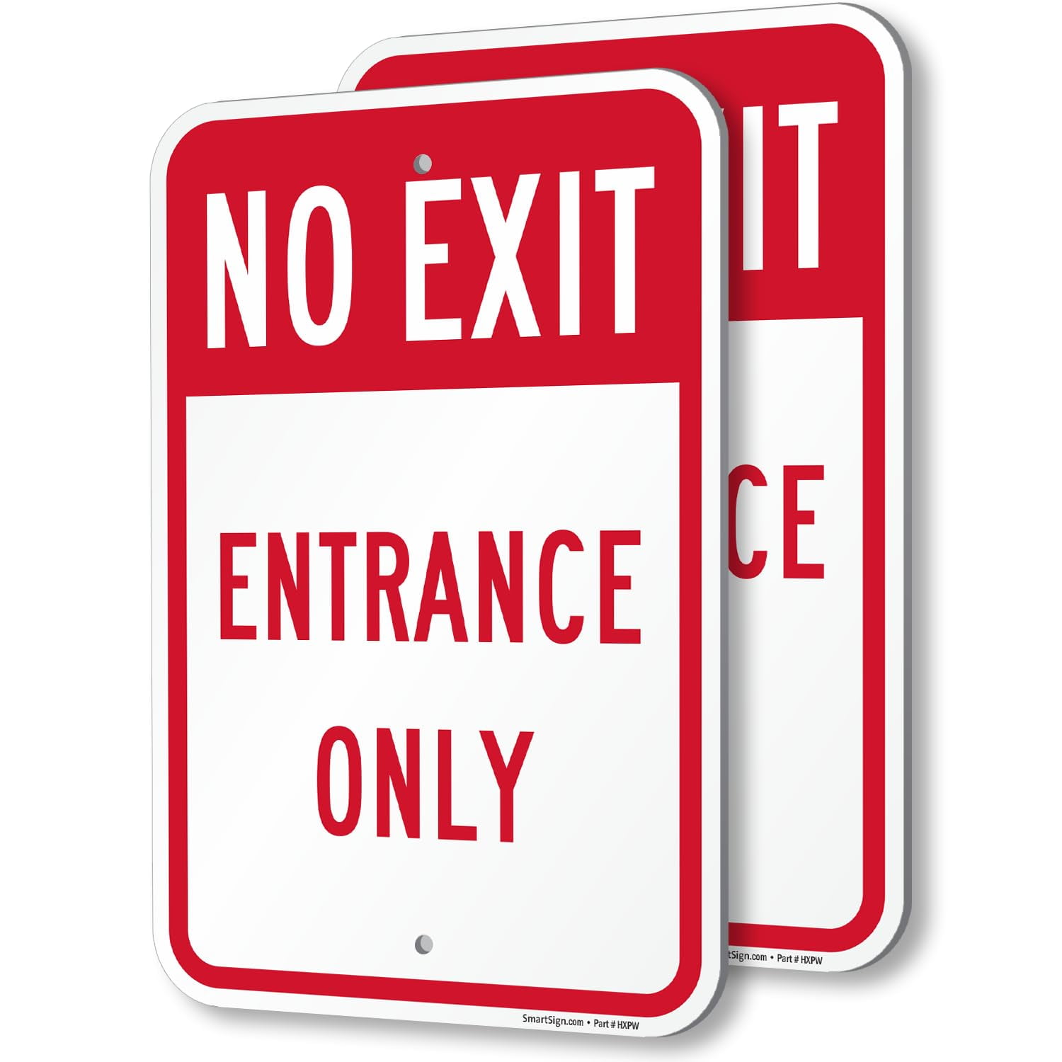 Entrance Only Sign - No Exit, 2-Pack, 12" X 18", 80 Mil Thick Aluminum ...