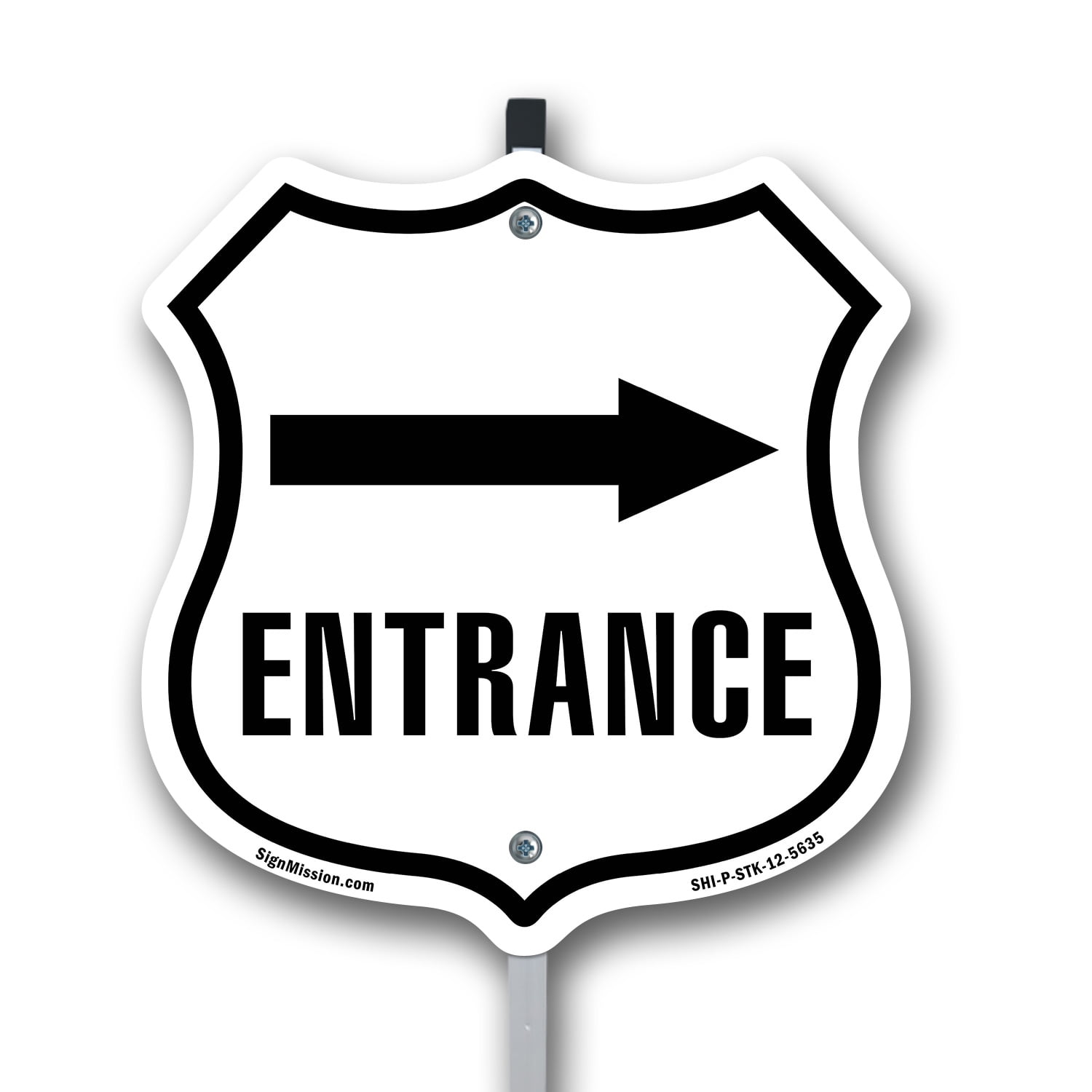 Entrance Right 12 inch X 12 inch Shield Shaped Commercial Grade Plastic ...