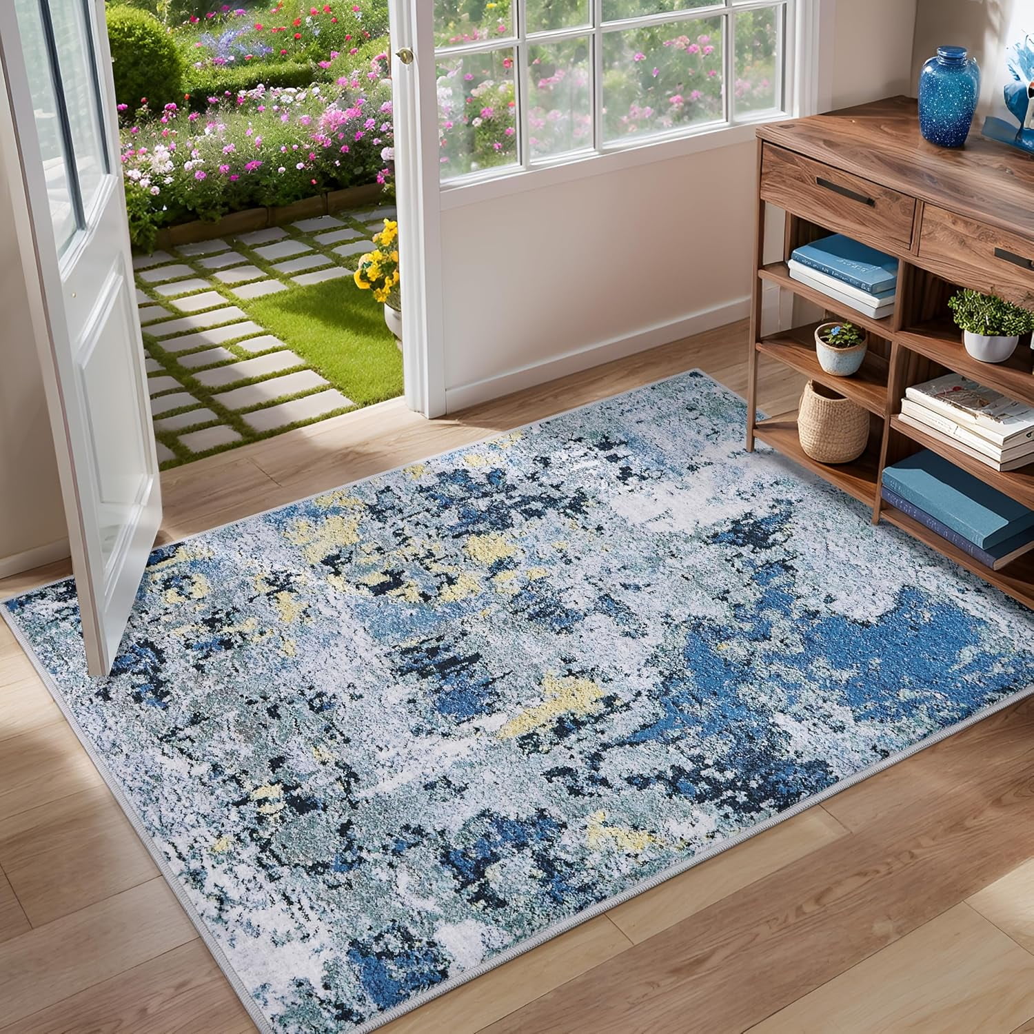 Entrance Rugs Indoor 2x3 Entry Rug - Washable Modern Abstract Small ...