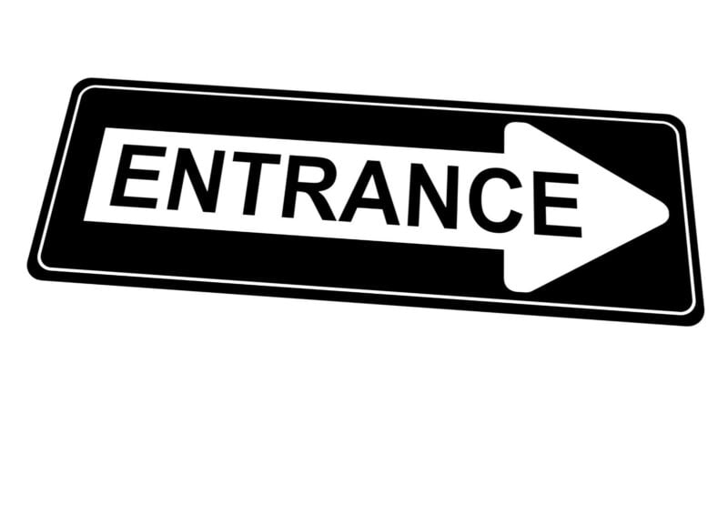 Entrance Sign Novelty Entrance Arrow Sign Metal Entrance Sign Wall ...