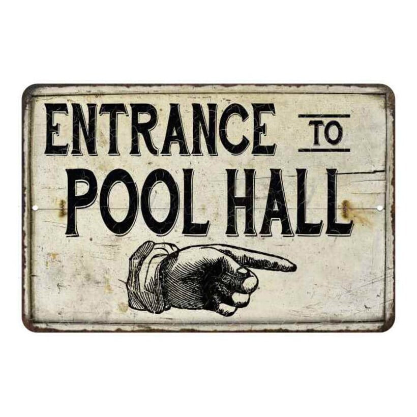 Entrance To Pool Hall Sign, Pool Room Billiards Decor, Vintage Look ...