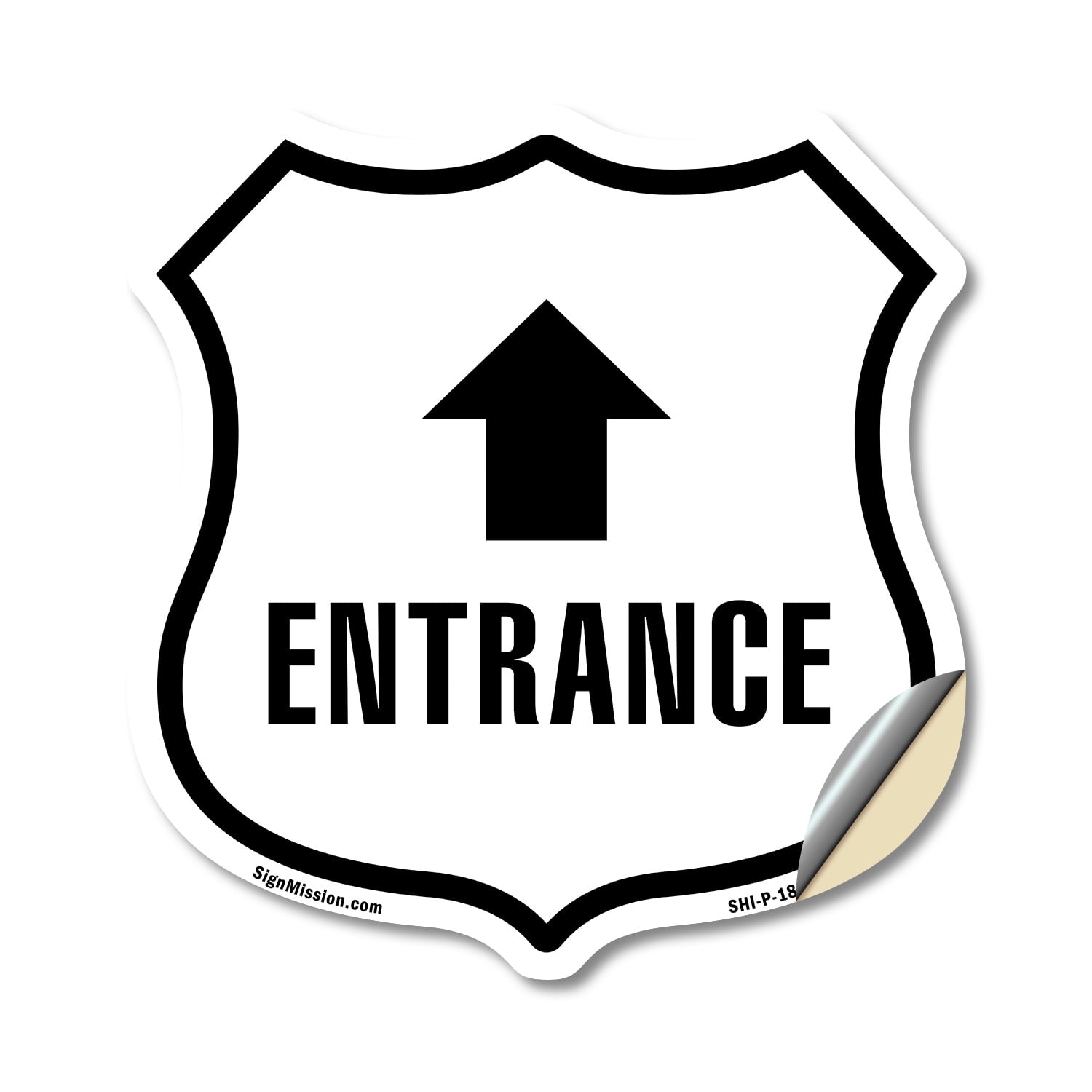 Entrance Up (2 Pack) 4 inch X 4 inch Shield Shaped Heavy Duty 3.2 mil ...