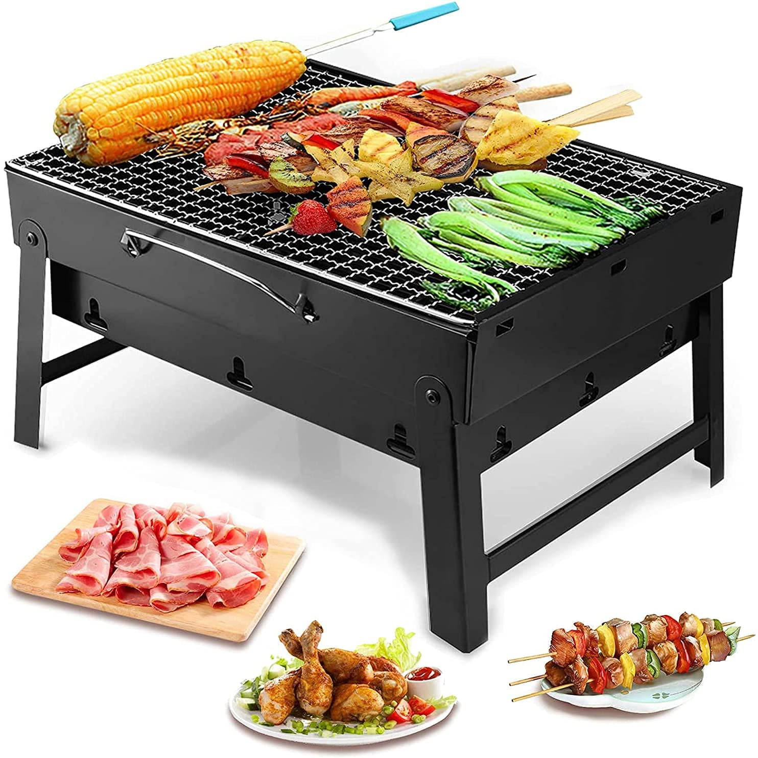 Entraxa Barbecue Grill Charcoal Grill Folding Portable Lightweight ...