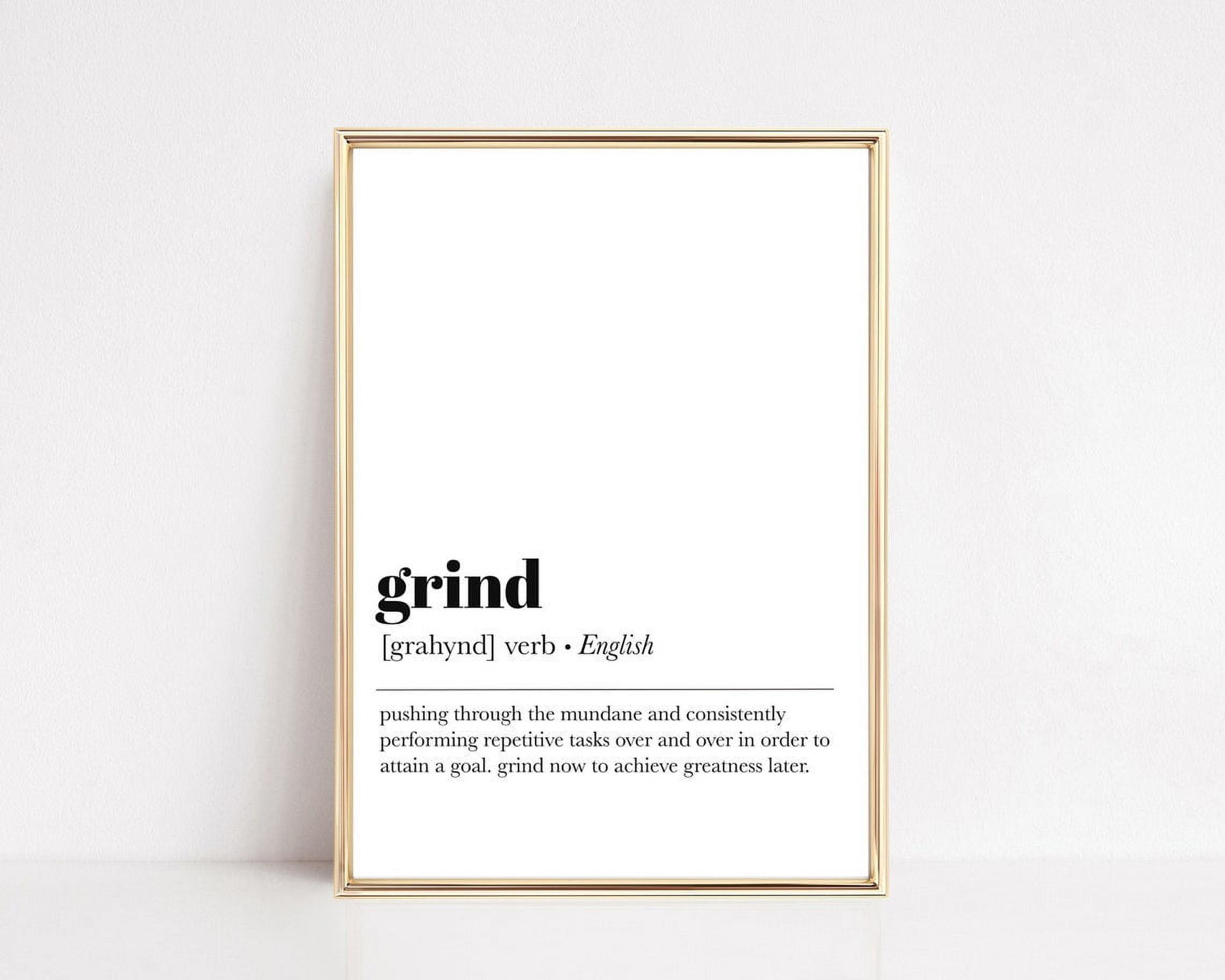 Entrepreneur Gifts Grind Definition Motivational Decor Home Office Wall ...