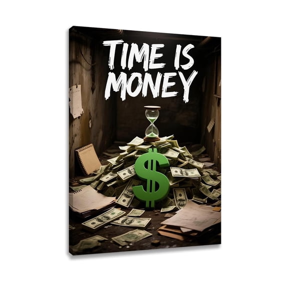 Entrepreneur Quotes Motivational Wall Art, Time is Money Inspirational ...
