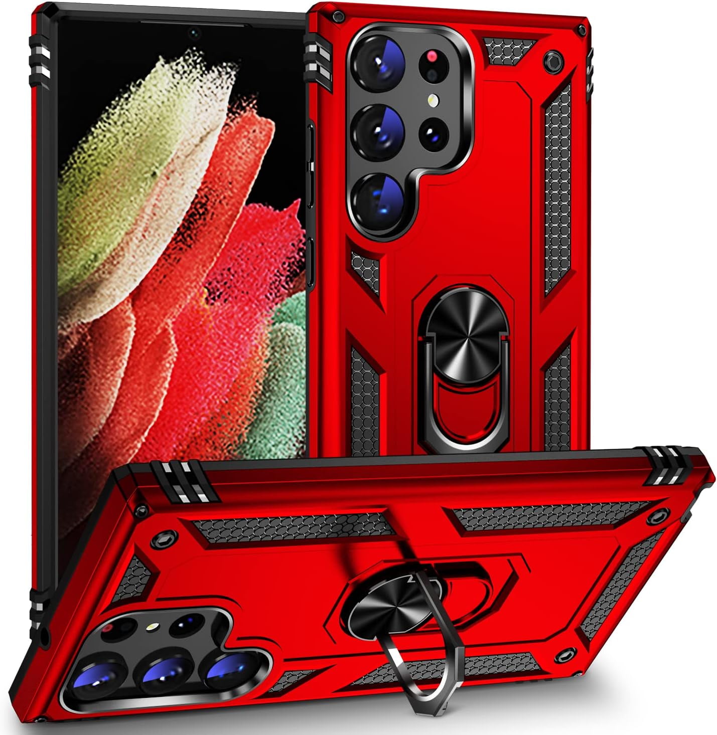 Entronix Case Designed for Samsung Galaxy S21 Ultra Heavy Duty Case with Built-in Kickstand ...