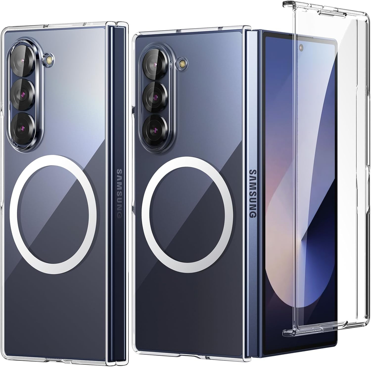 Entronix Case for Samsung Galaxy Z Fold 6 Clear Magnetic Case, [Yellow ...