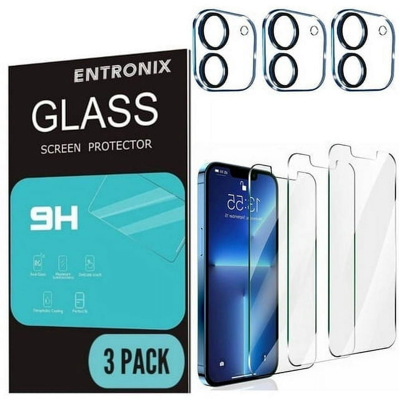 Entronix Clear Tempered Glass Screen Protector for Apple iPhone 13 Mini ...