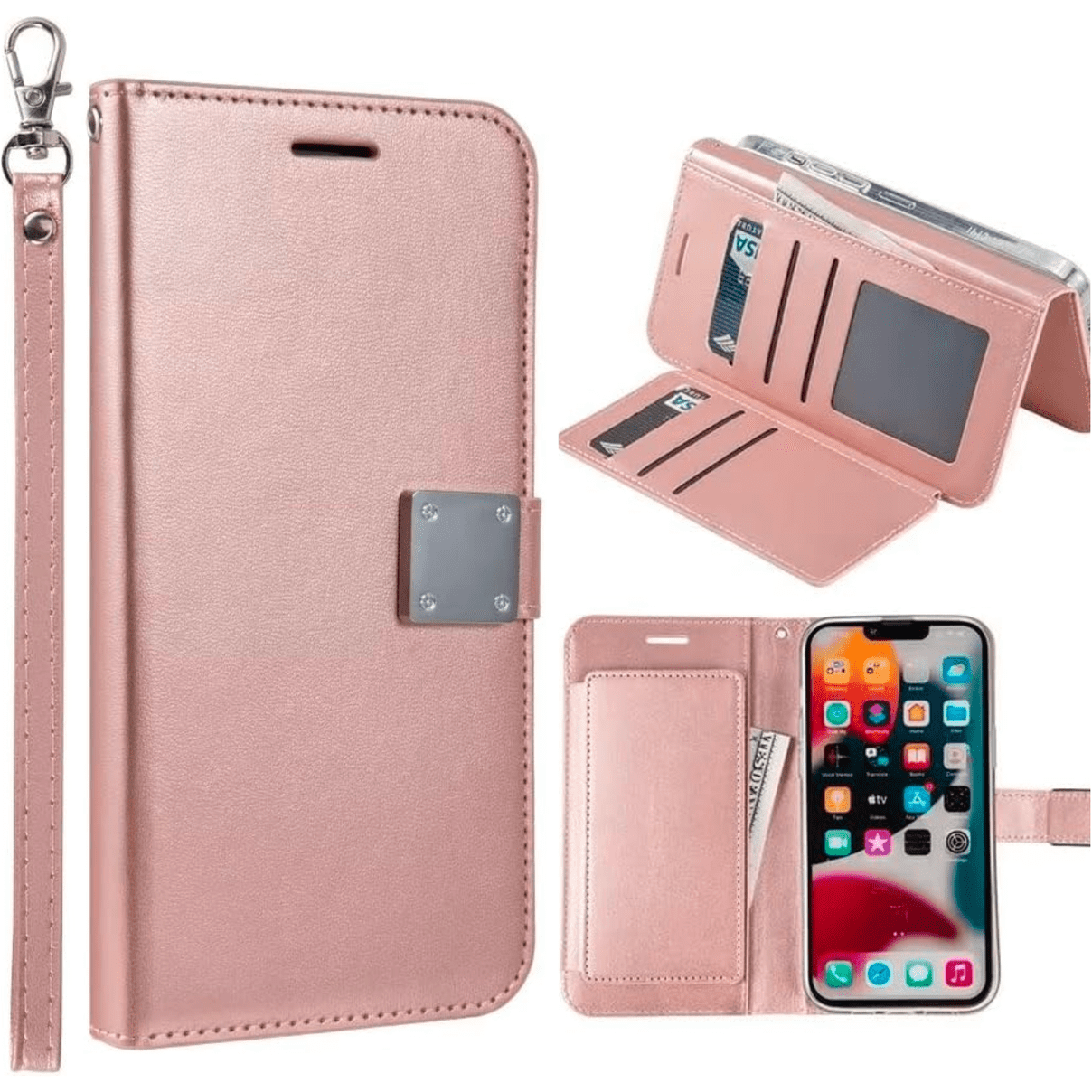 Entronix Case Compatible with iPhone 15 Pro - Foldable Leather Wallet ...