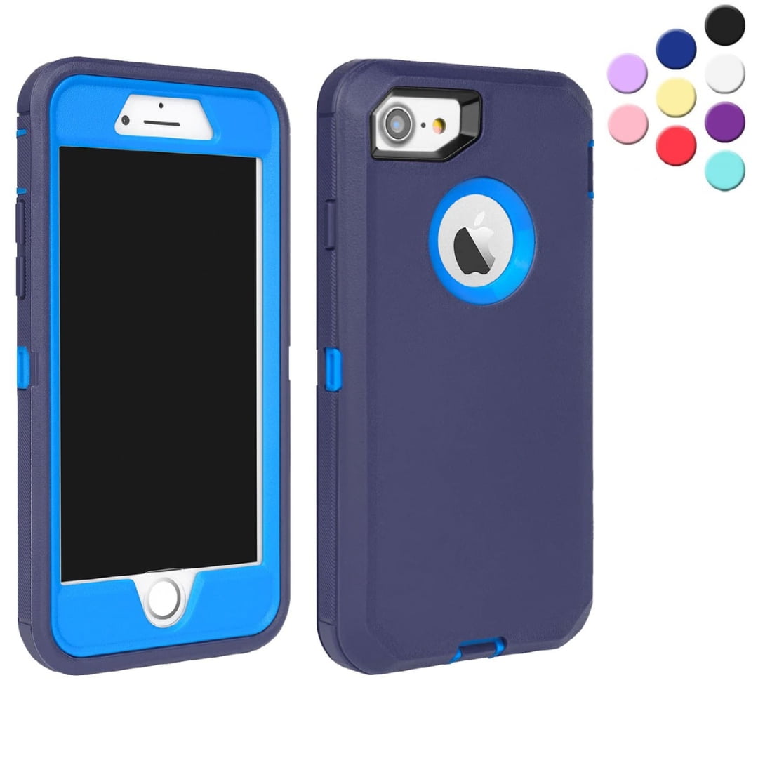 Entronix Heavy Duty Case for iPhone 7 & 8 - Blue, 3 Layer Shock ...