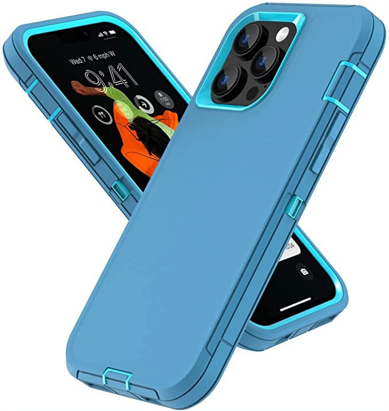 Heavy Duty iPhone 12 Pro Max Case 6.7 inch - 3 Layer Shock Absorbent Durable Teal Case - Walmart.com