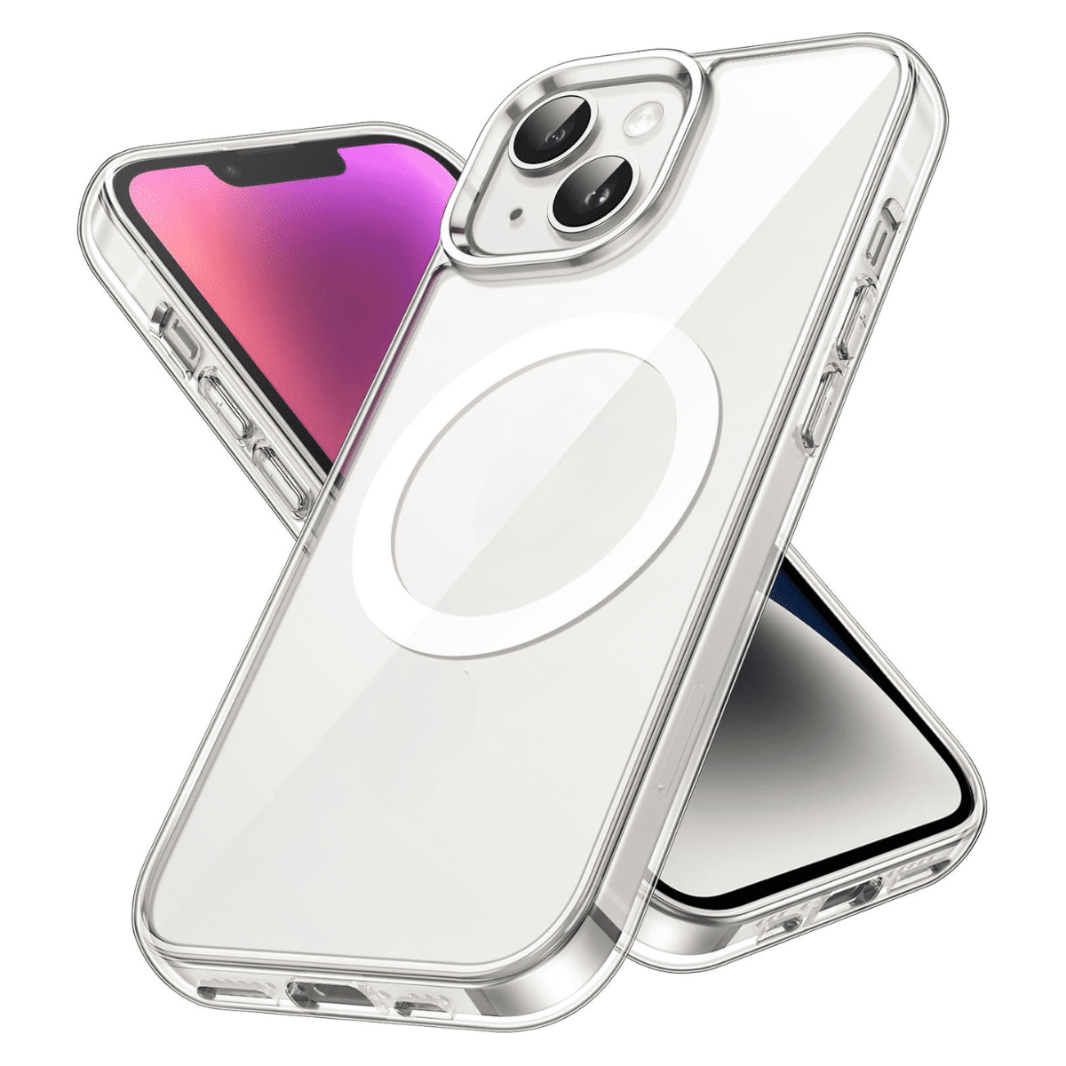 Entronix Magnetic Clear Case, iPhone 14 Slim Fit Hard Cover, Shockproof ...