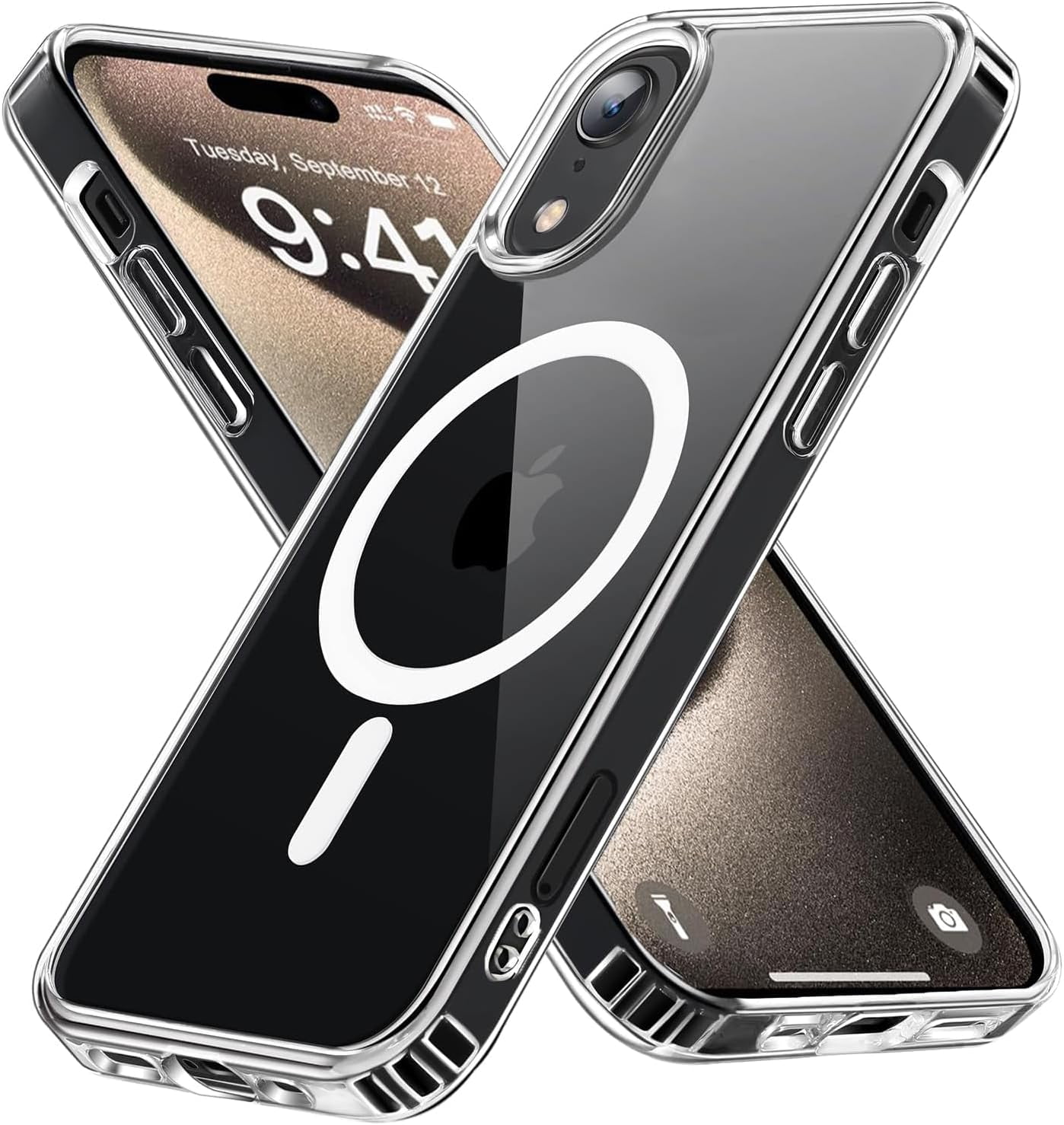 Entronix Magnetic Transparent Case for iPhone XR, Shockproof Slim Fit ...