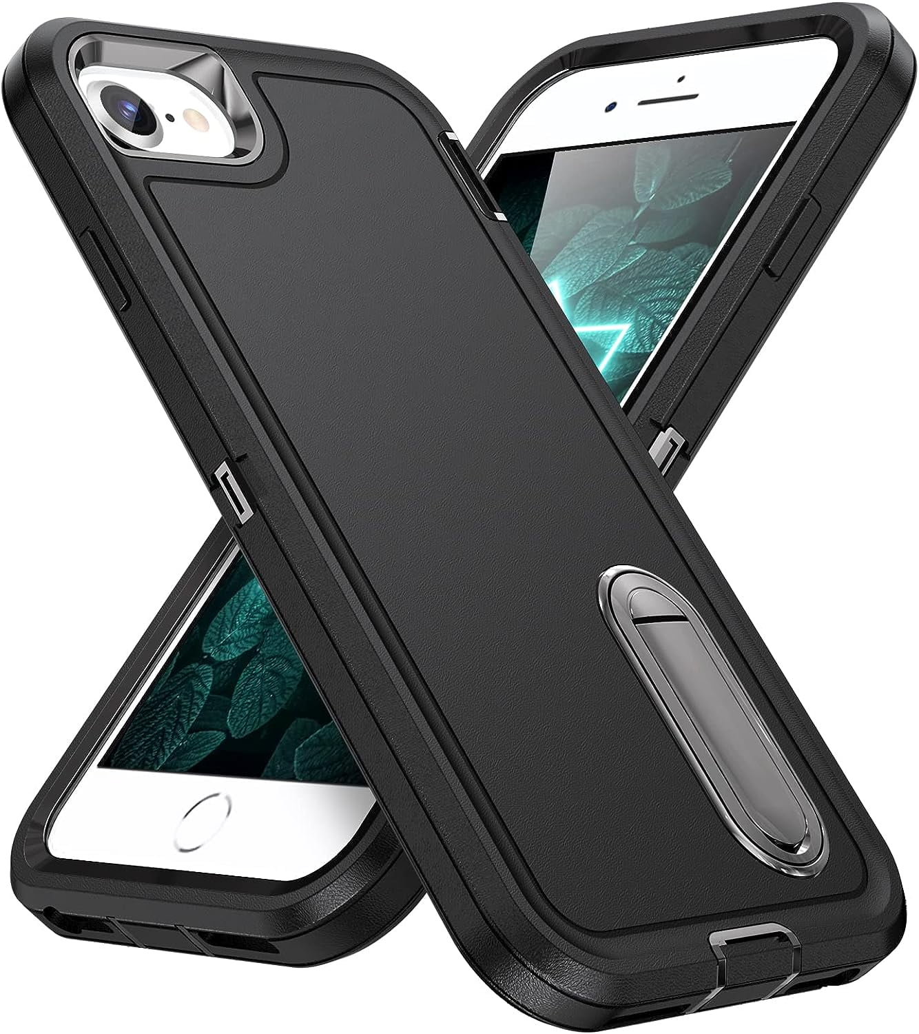 Entronix Multi-Layer Armor Cell Phone Case for iPhone 8, Black ...