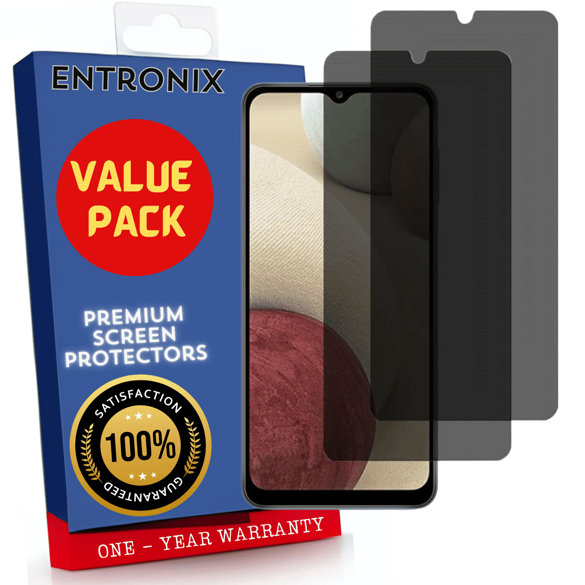 Entronix Privacy Screen Protector for Samsung Galaxy A04s Privacy Screen Protector, 2 PACK Anti ...