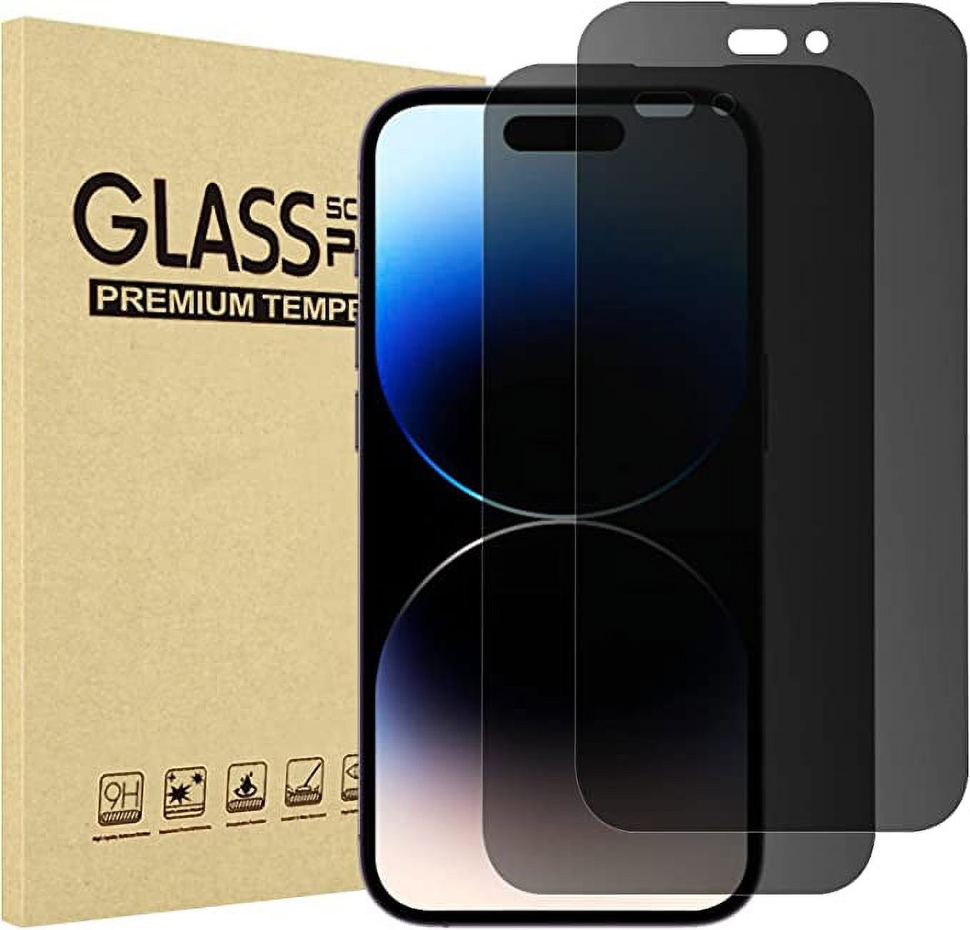 Entronix 2-Pack Privacy Tempered Glass Screen Protectors for iPhone 14 ...