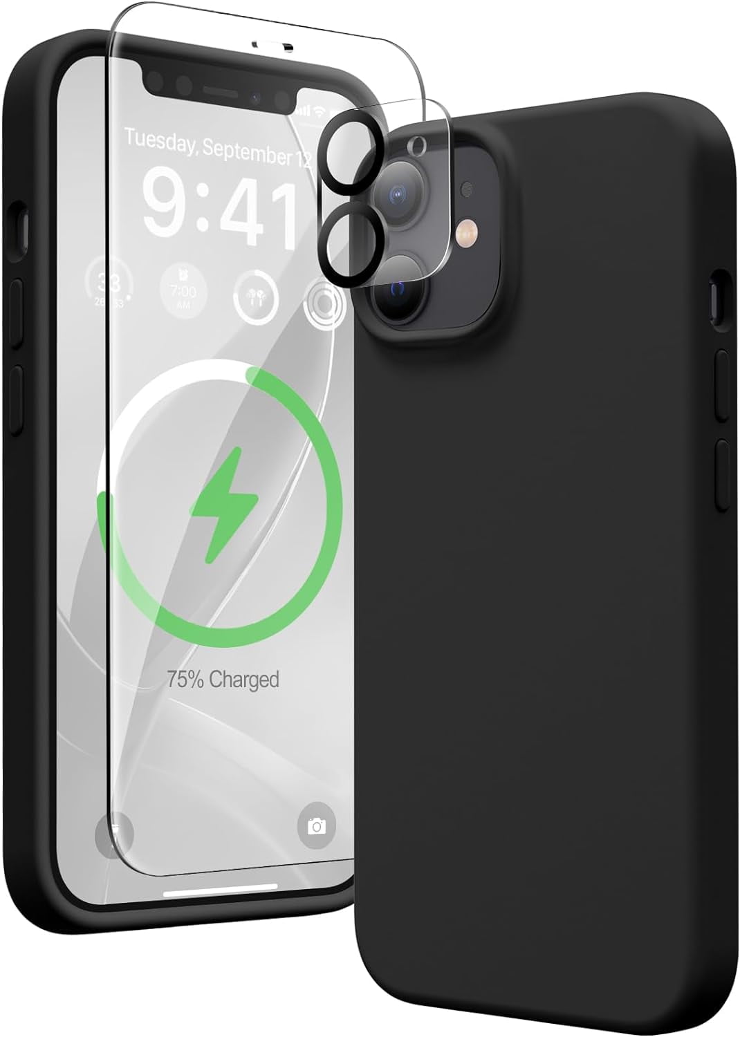 Entronix Silicone Back Cover Cell Phone Case with Tempered Glass for ...