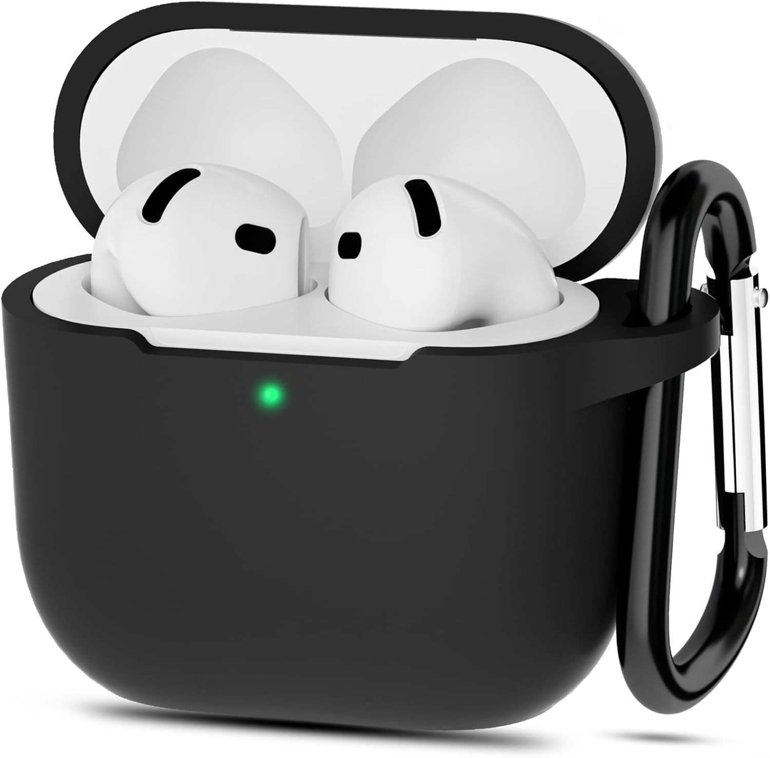 Entronix AirPods 4 Case, Black Silicone Protective Cover, Shockproof ...