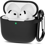 Entronix AirPods 4 Case, Black Silicone Protective Cover, Shockproof ...