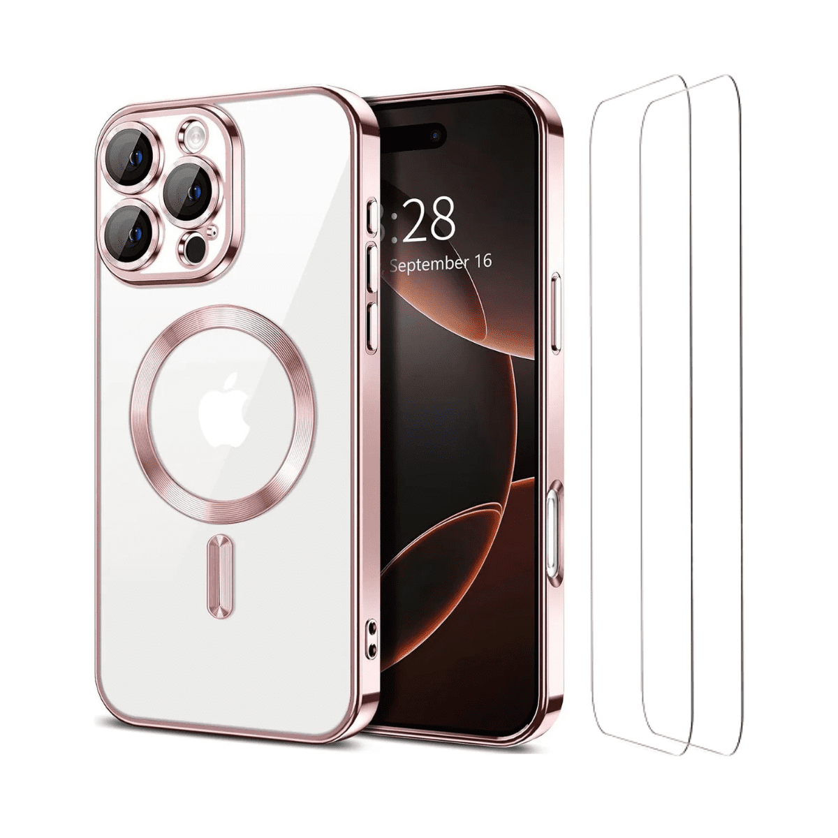 Entronix iPhone 16 Pro Max [Magnetic-Compatible] Clear Shiny Case 2 ...