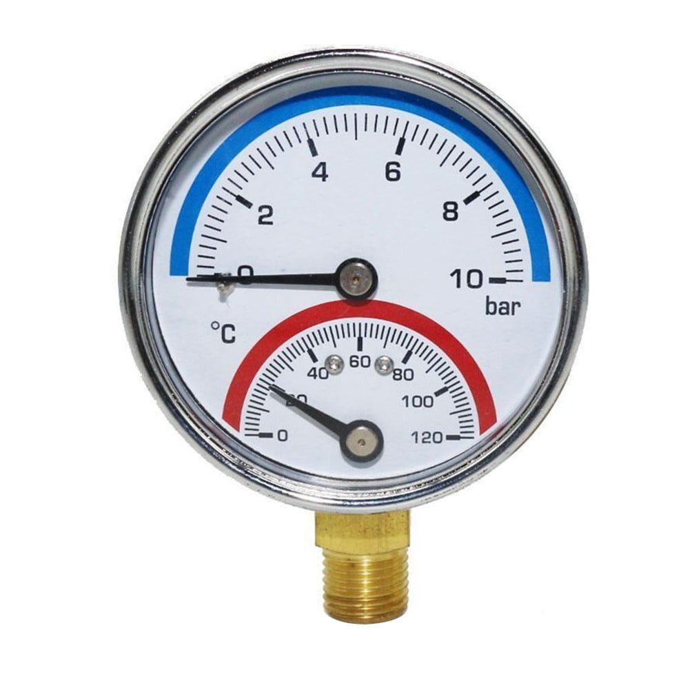 Entry 120° C Thermo Manometer Temperature Pressure Gauge G1/4 Thread - Walmart.com