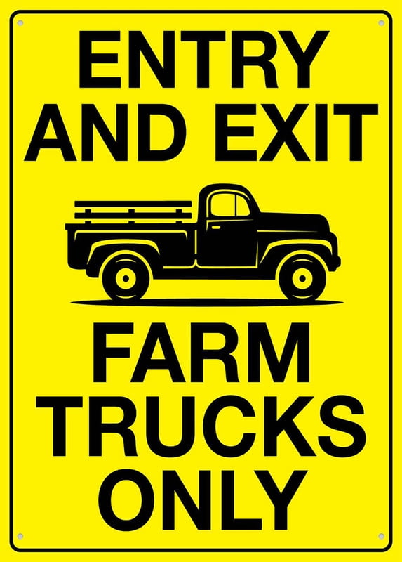 Entry And Exit Farm Trucks Only Sign Metal 12X8 Inch Rust Free Aluminum ...