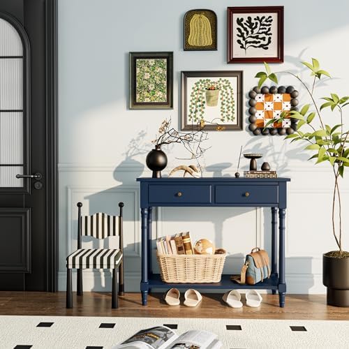 Entry Console Table with 2 Storage Drawers and Open Shelf, Traditional ...