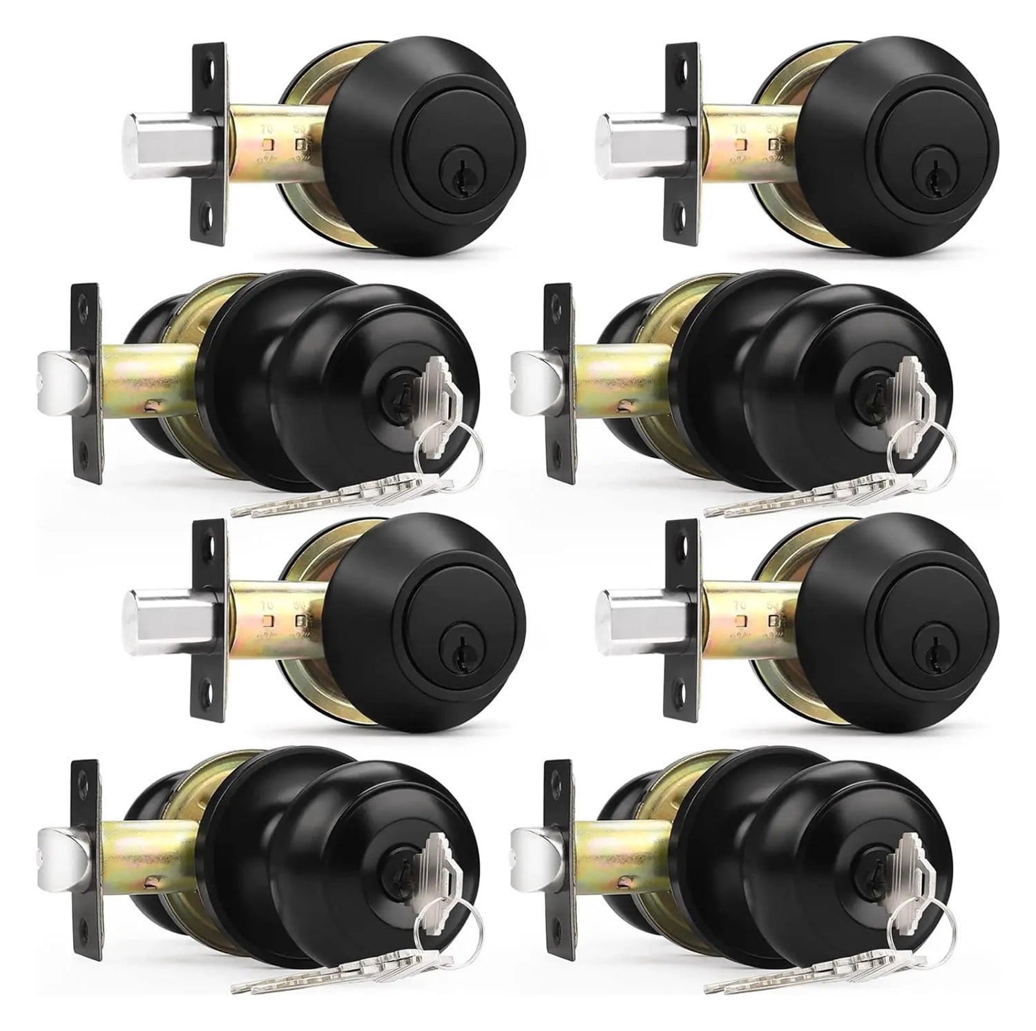 Entry Door Knob And Single Cylinder Deadbolt Lock Combo Set, Oil-Rubbed ...