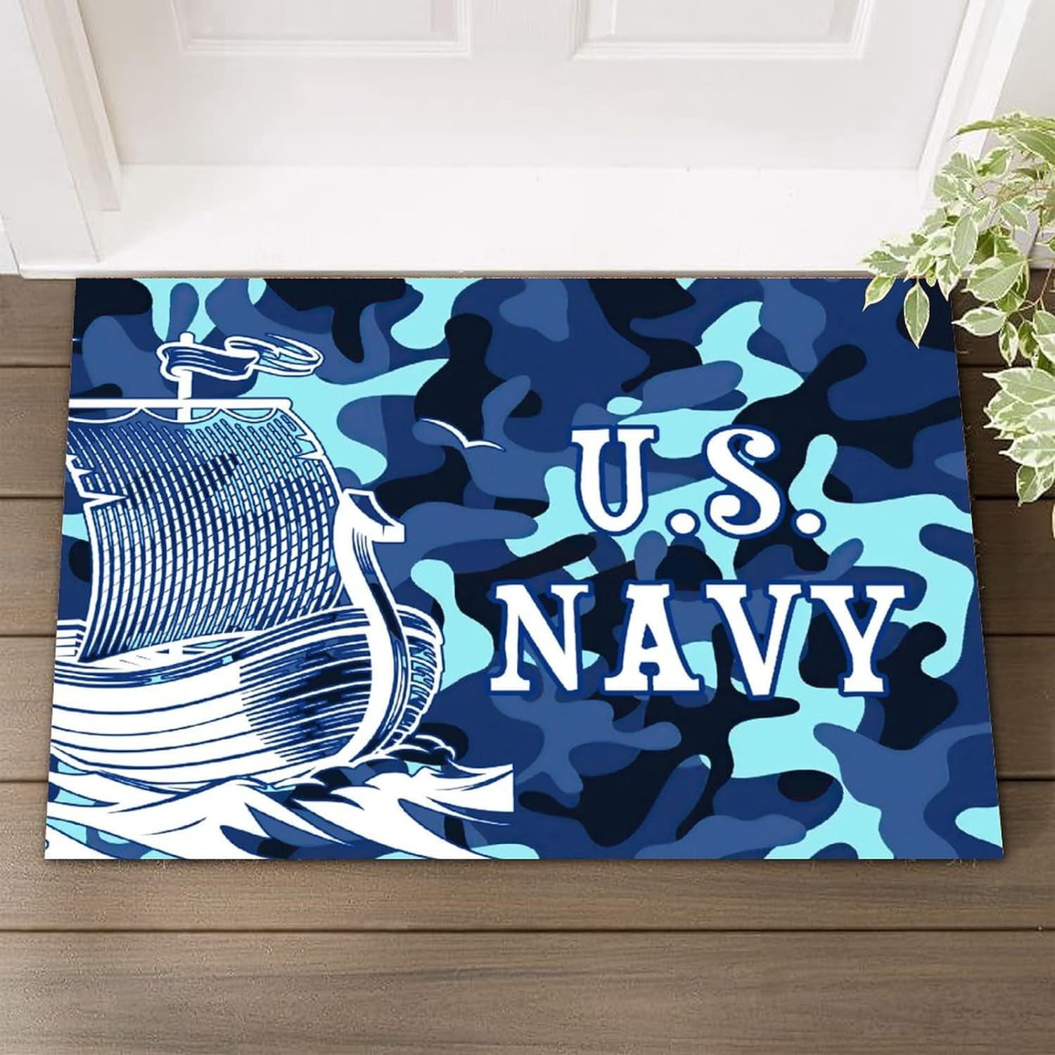 Entry Mat Navy Anchor Entryway Outdoor Floor Door Mat United States ...